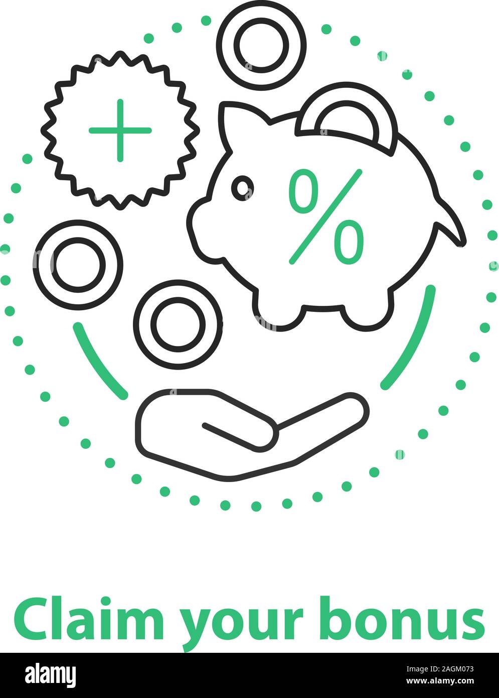 Bonus offers concept icon. Profit idea thin line illustration. Banking ...