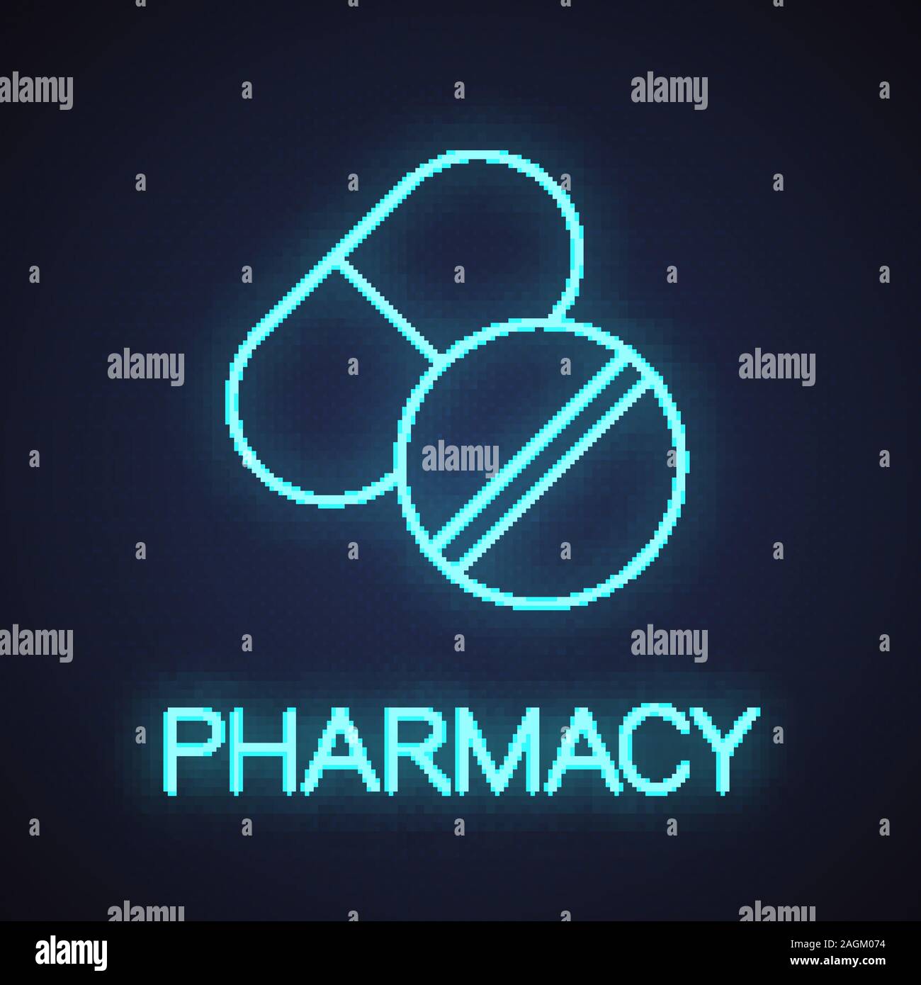 Pills neon light icon. Medications. Glowing sign. Vector isolated ...