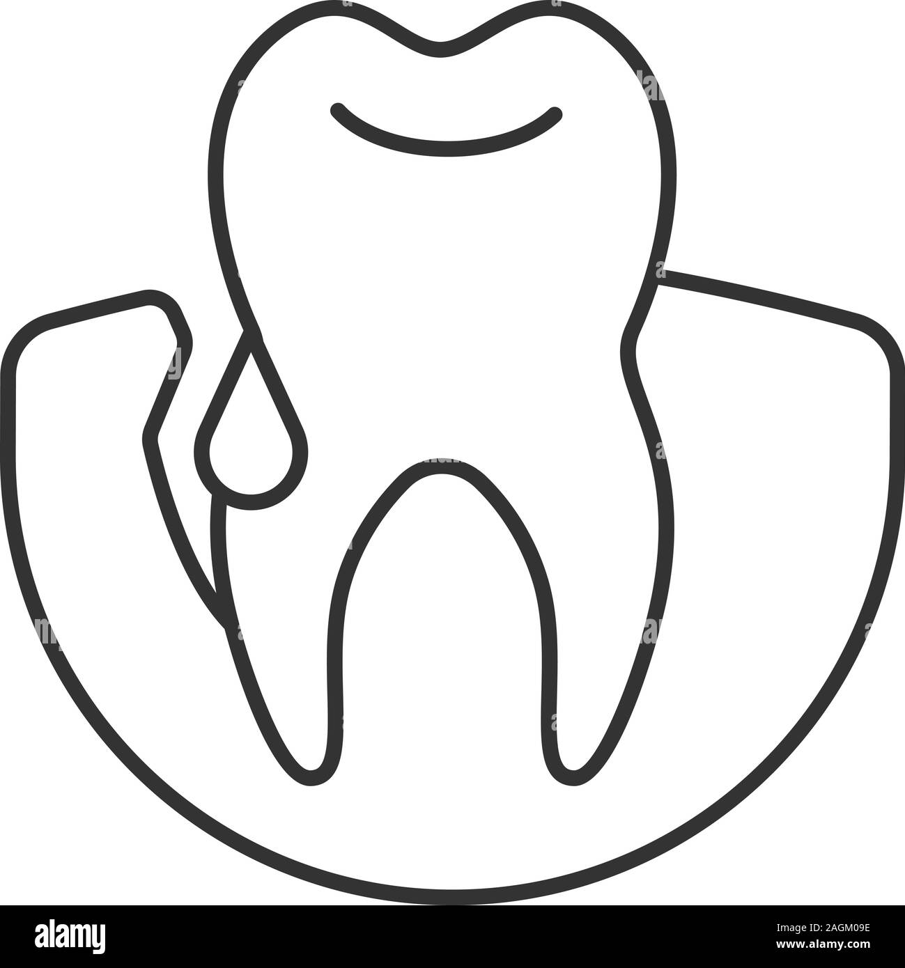Gum bleeding linear icon. Thin line illustration. Gingivitis. Contour ...