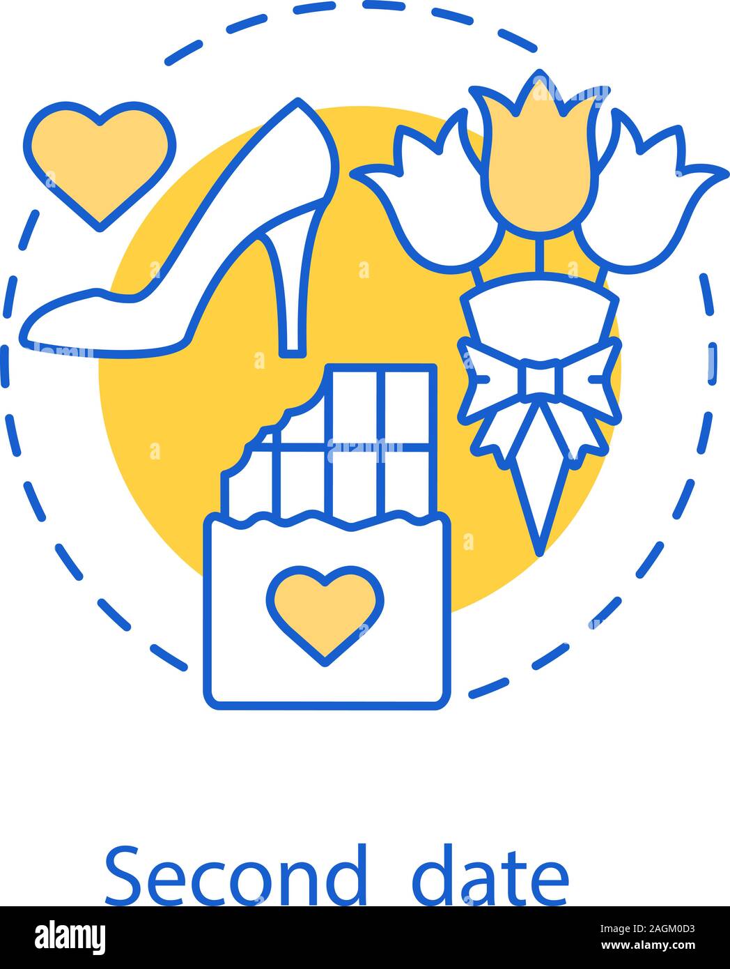 Second date concept icon. Romantic relationships idea thin line ...