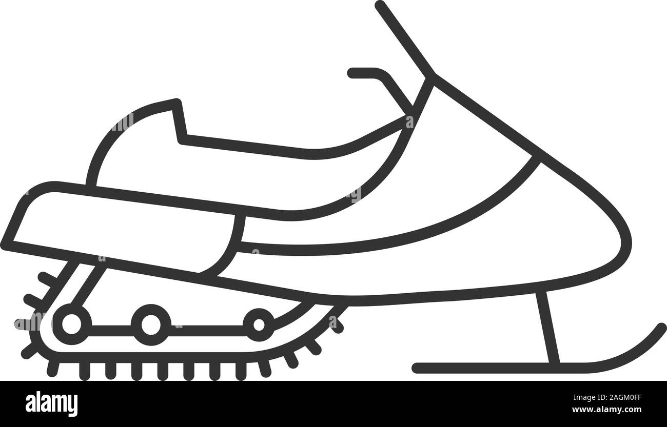 Snowmobile linear icon. Thin line illustration. Motor sled. Contour ...