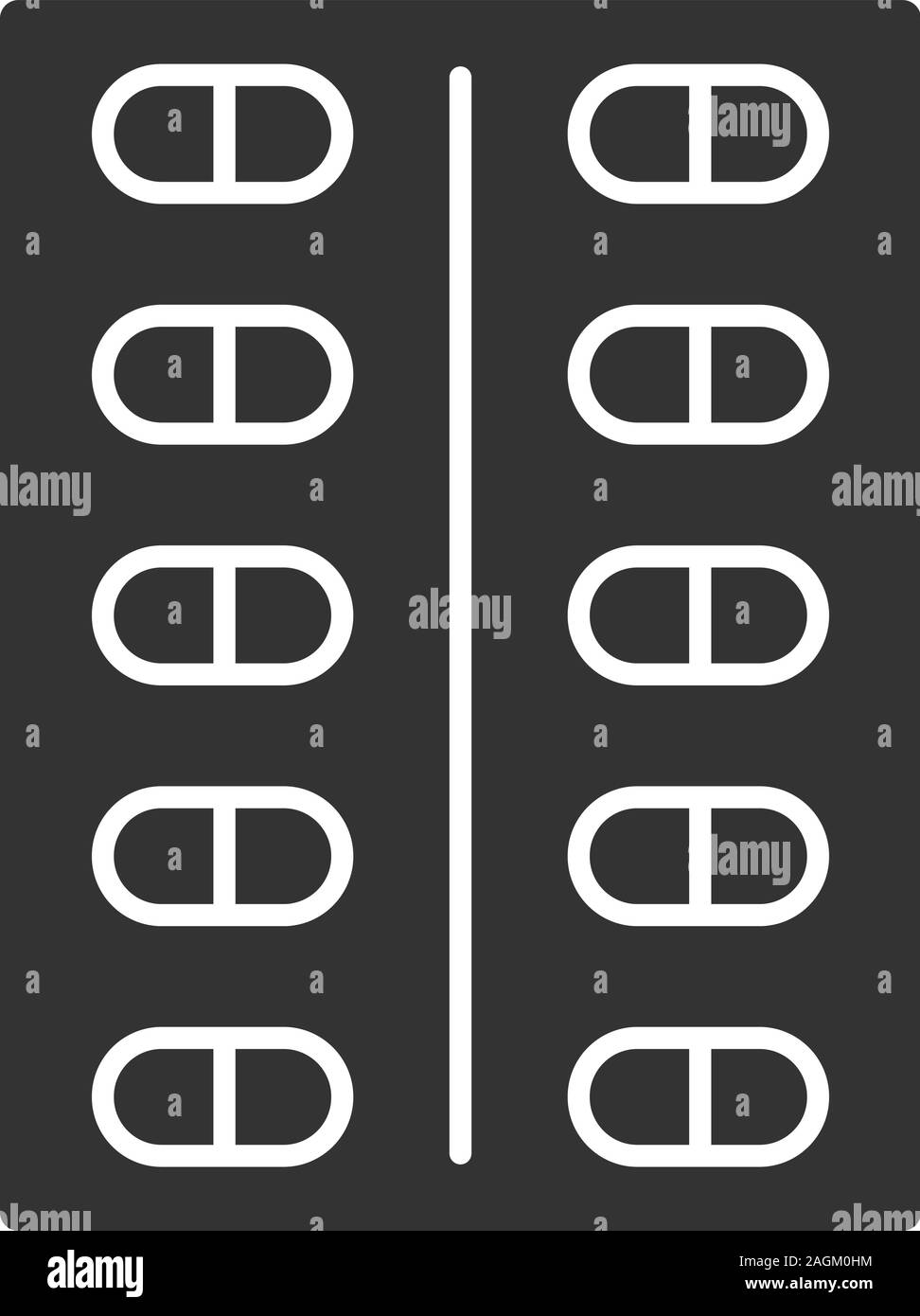 Pills Blister Glyph Icon Medications Silhouette Symbol Negative