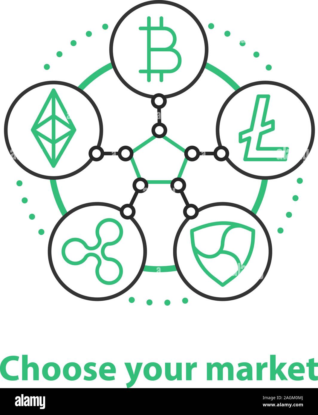 Choosing market segment concept icon. Cryptocurrency business strategy ...