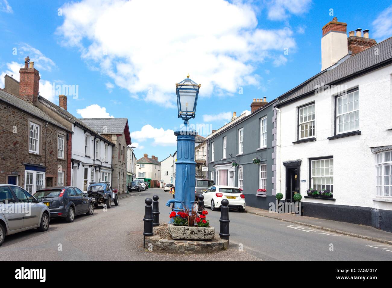19th century Town Pump, Fore Street, Chulmleigh, Devon, England, United ...