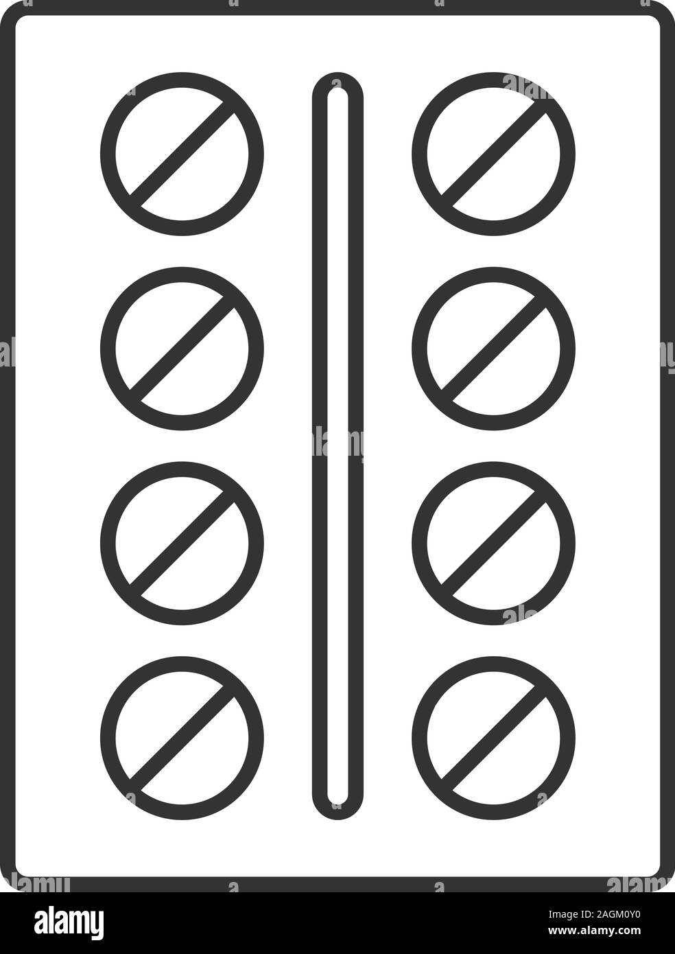 Pills blister linear icon. Thin line illustration. Medications. Contour ...