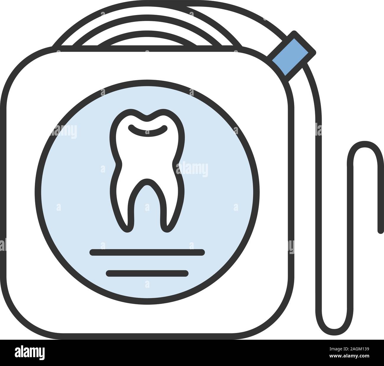 Dental floss color icon. Teeth cleaning. Isolated vector illustration ...