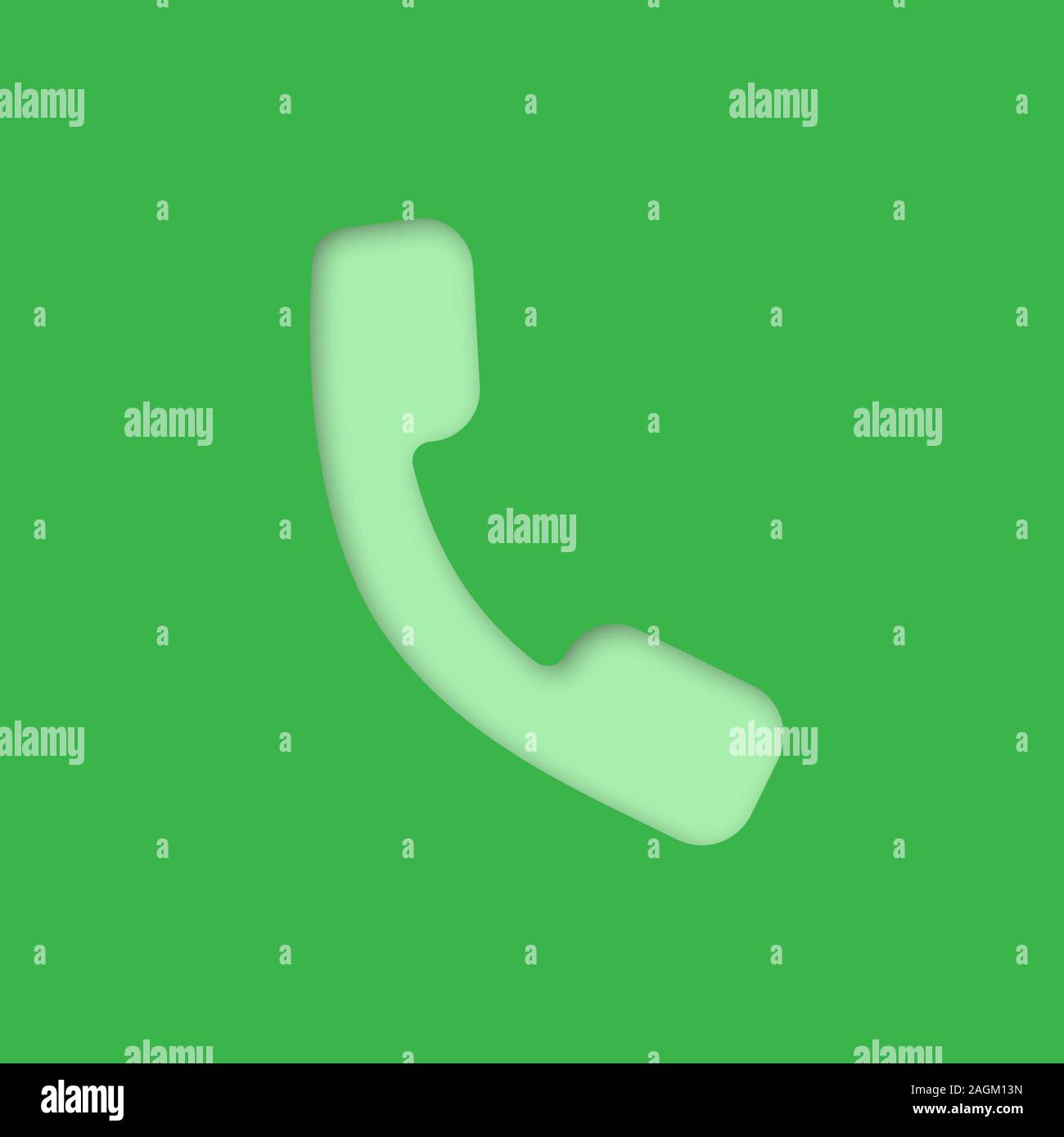 Handset paper cut out icon. Hotline. Telephone support. Vector ...