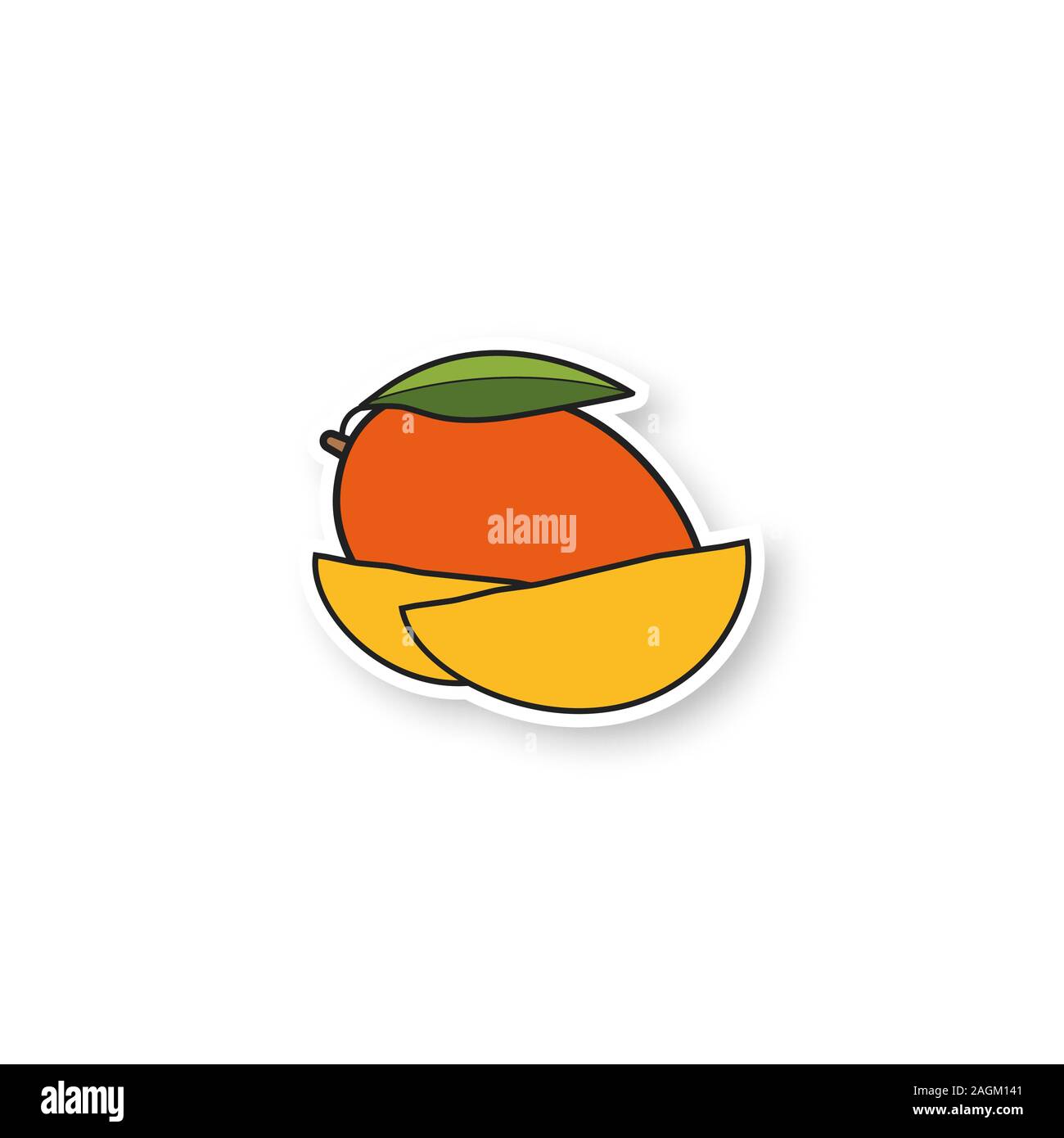 Mango patch. Color sticker. Vector isolated illustration Stock Vector ...