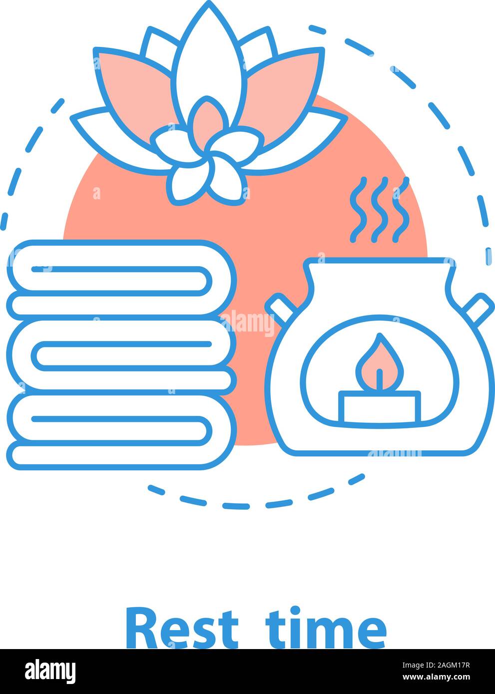 Rest time concept icon. Spa idea thin line illustration. Relaxation ...