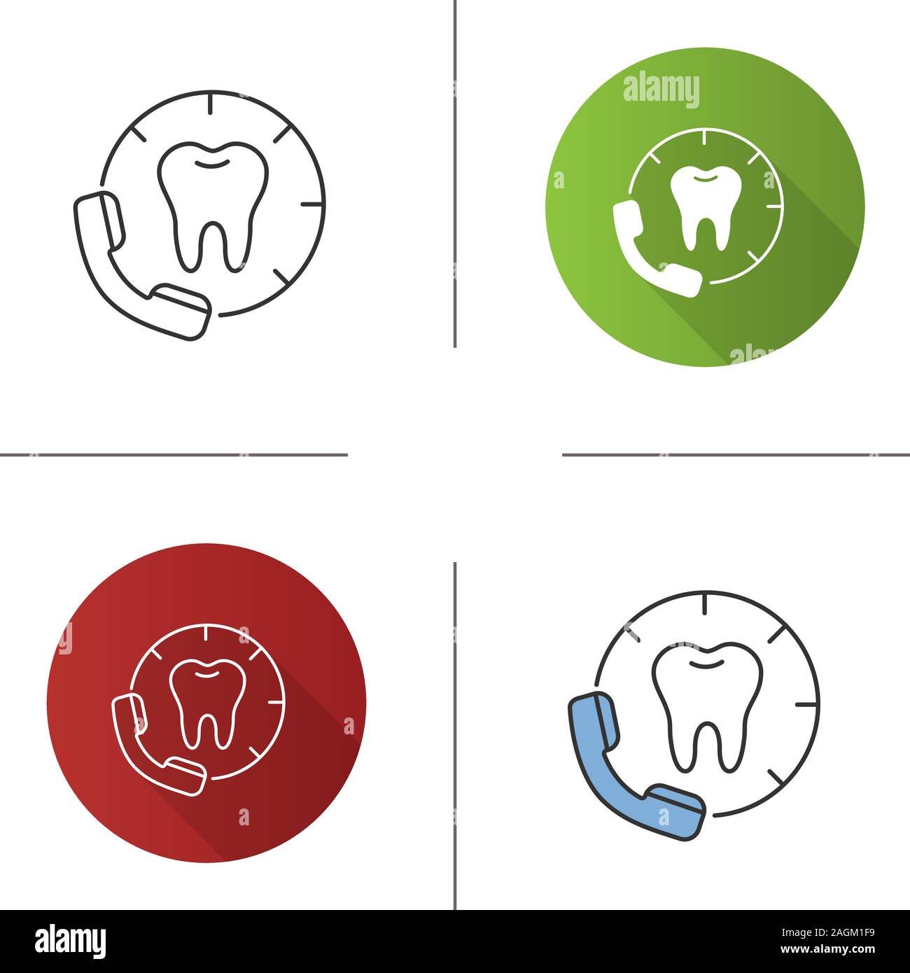Making appointment with dentist icon. Calling to dental clinic. Flat ...