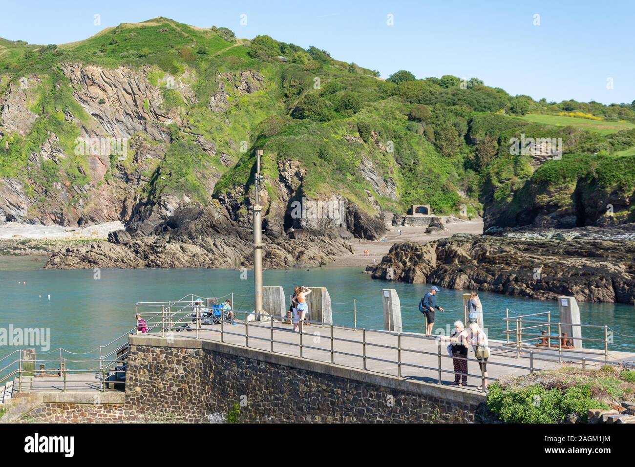 Harbour wall and coves from The Pier, Ilfracombe Harbour, Ilfracombe ...