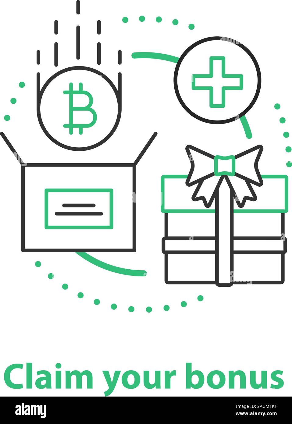 Bonus offers concept icon. Profit idea thin line illustration. Bitcoin ...