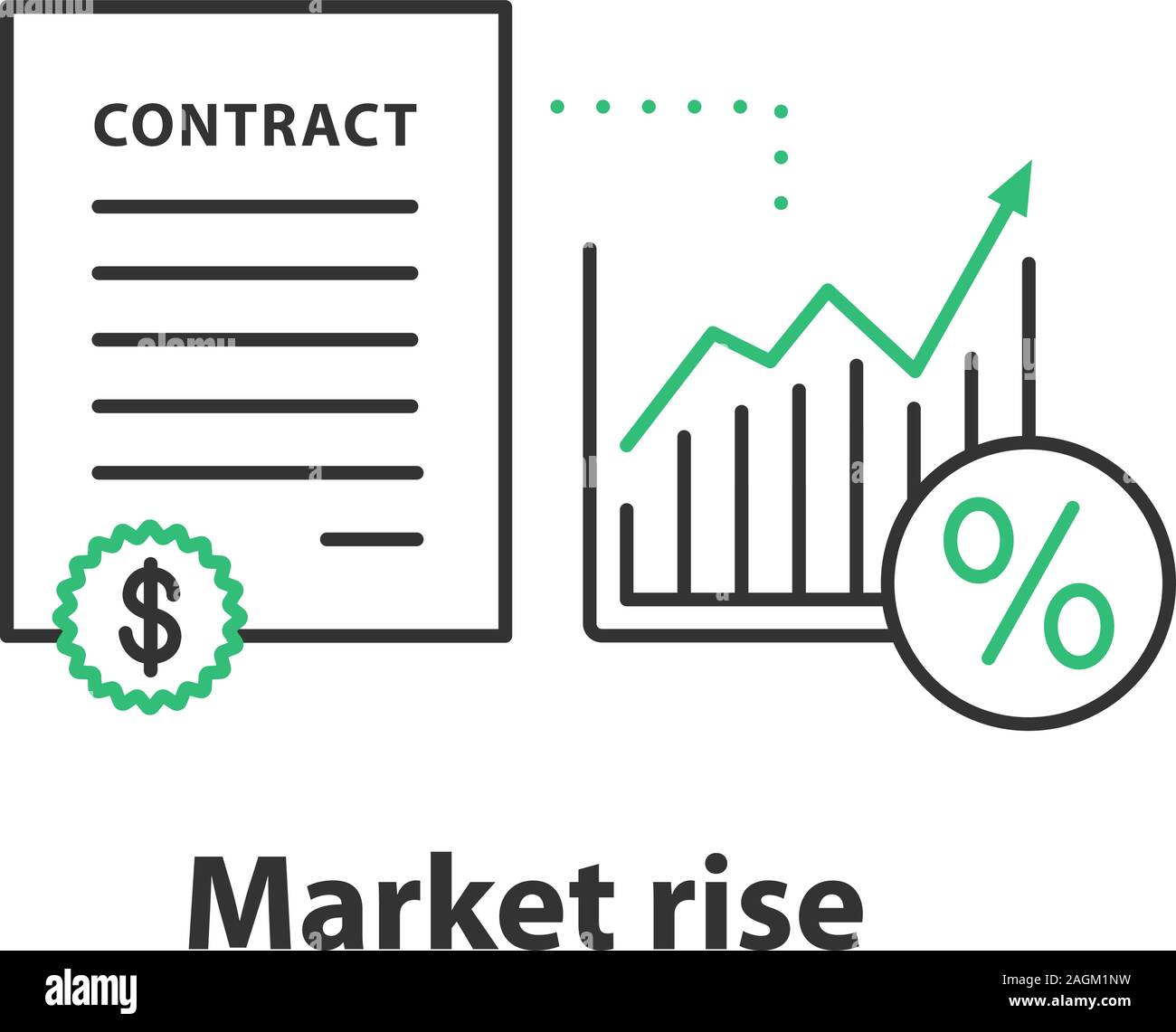 Market growth process concept icon. Profit rise idea thin line ...
