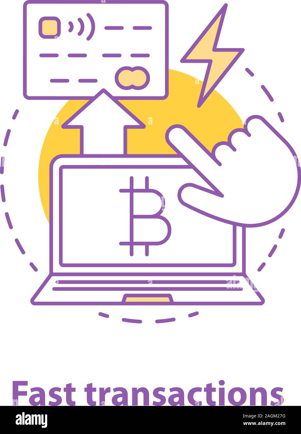 Fast transactions concept icon. Internet banking idea thin line ...