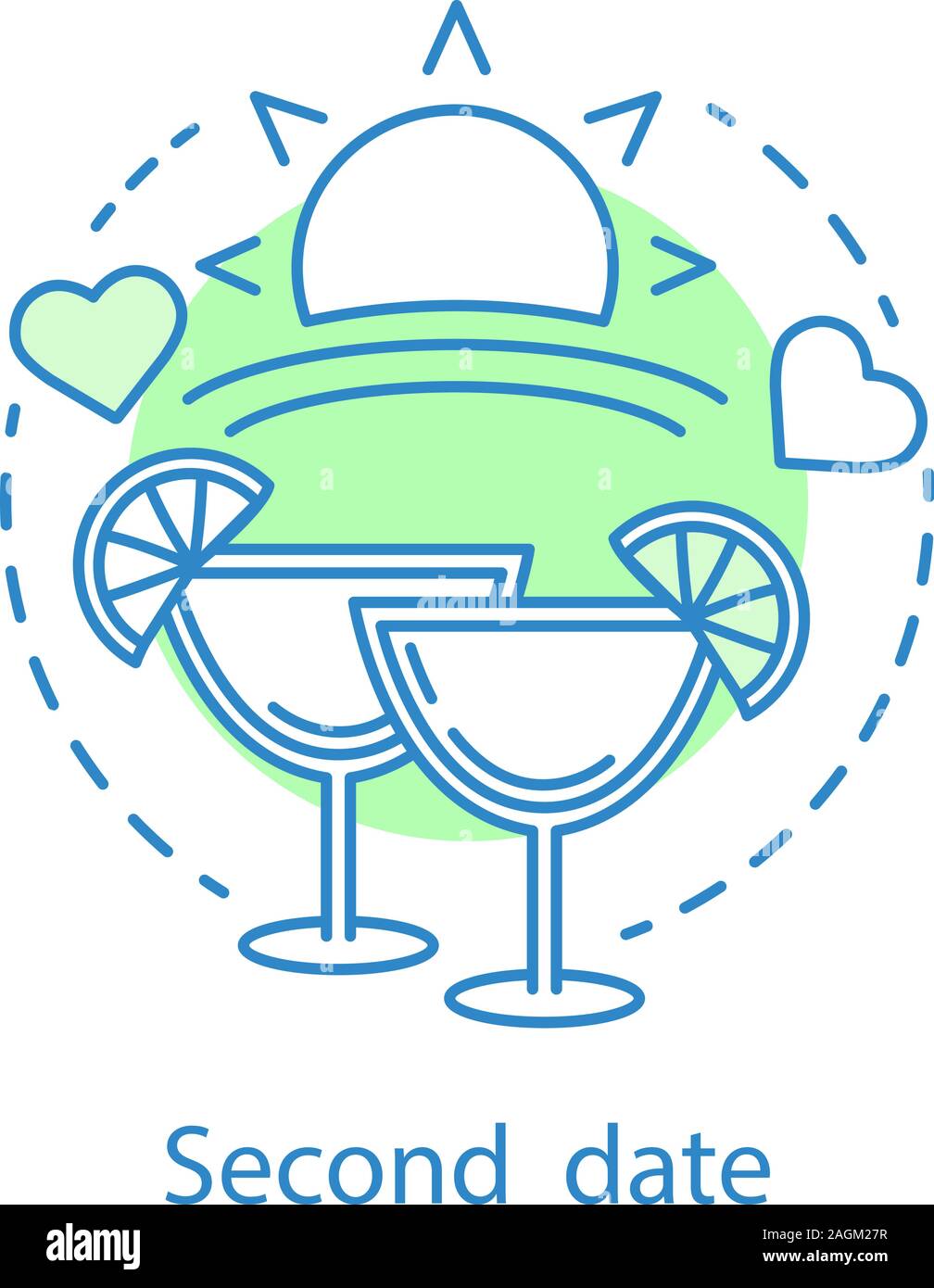 Second date concept icon. Romantic relationships idea thin line ...