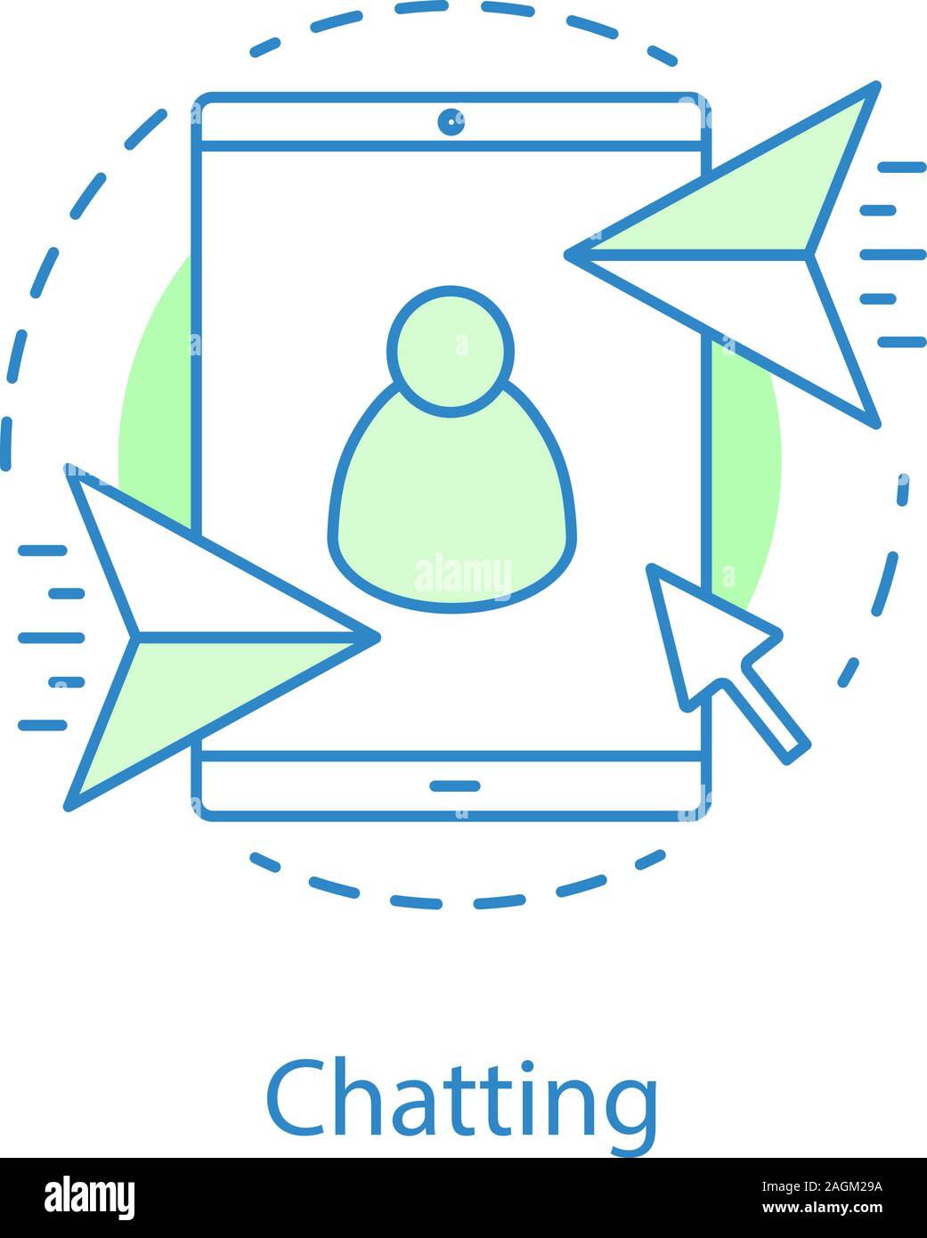 Chatting concept icon. Online communication idea thin line illustration ...