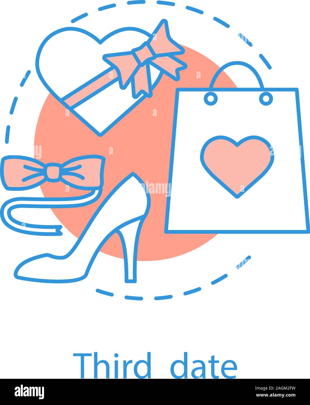 Third date concept icon. Romantic relationships idea thin line ...
