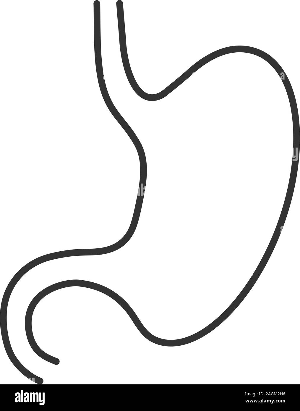 Stomach linear icon. Thin line illustration. Gastrointestinal, tract ...