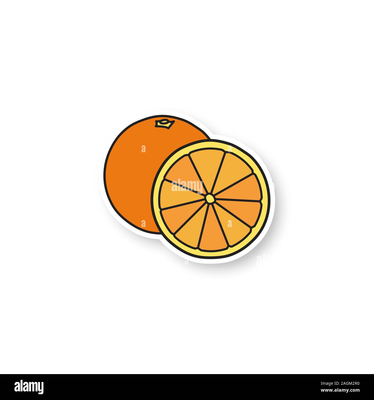 Orange patch. Color sticker. Vector isolated illustration Stock Vector ...