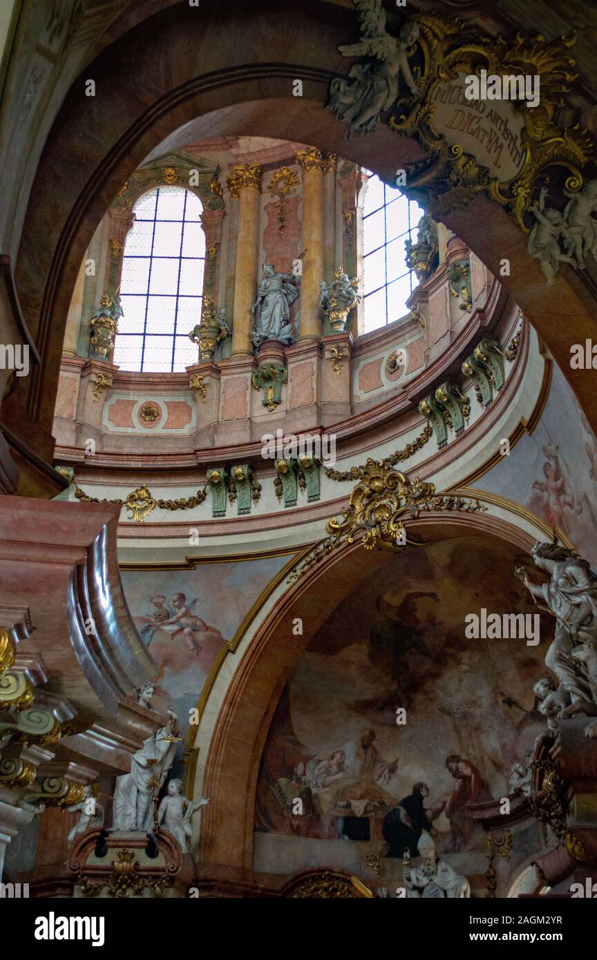 Baroque fresco on the ceiling of the basilica hi-res stock photography ...