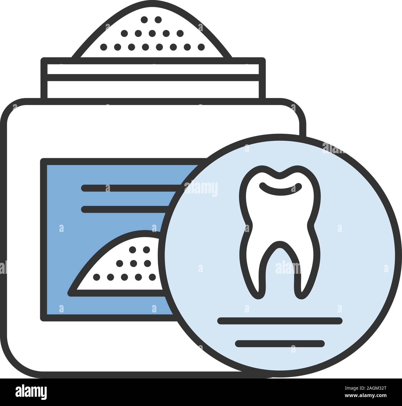 Tooth powder color icon. Dentifrice. Isolated vector illustration Stock ...