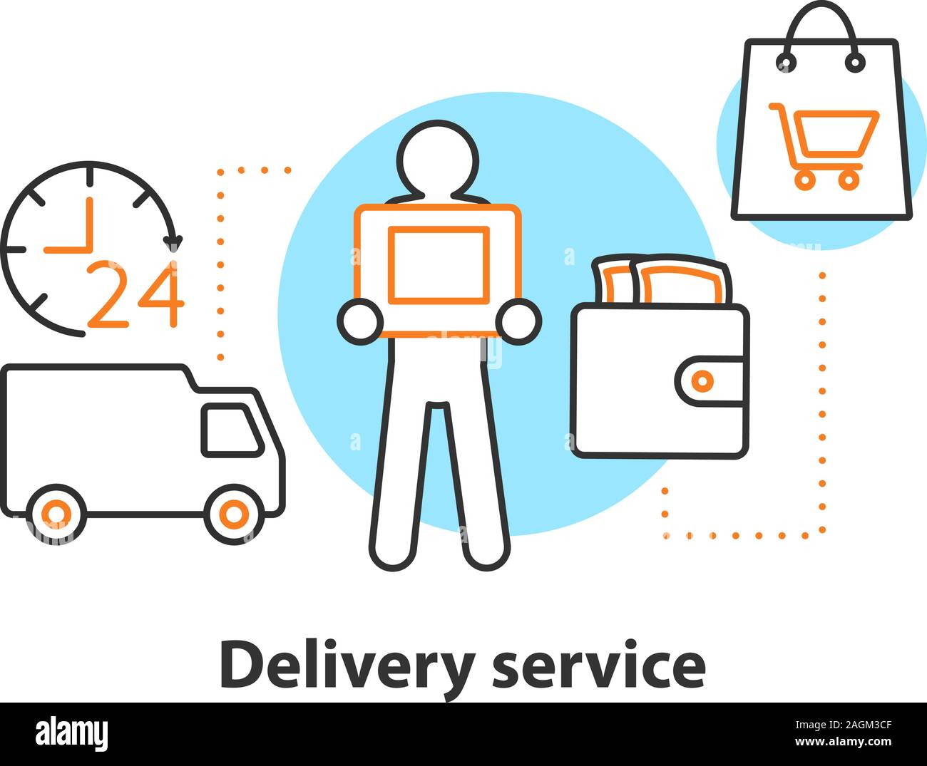 Delivery service concept icon. Courier idea thin line illustration ...
