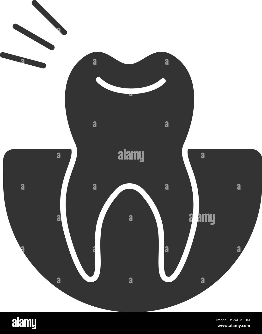 Toothache glyph icon. Silhouette symbol. Negative space. Vector ...