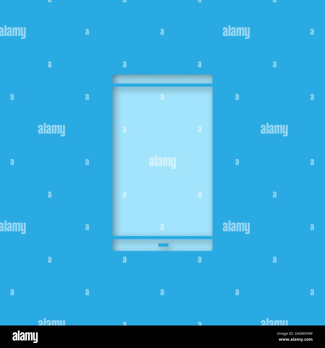 Smartphone paper cut out icon. Mobile phone. Vector silhouette isolated ...