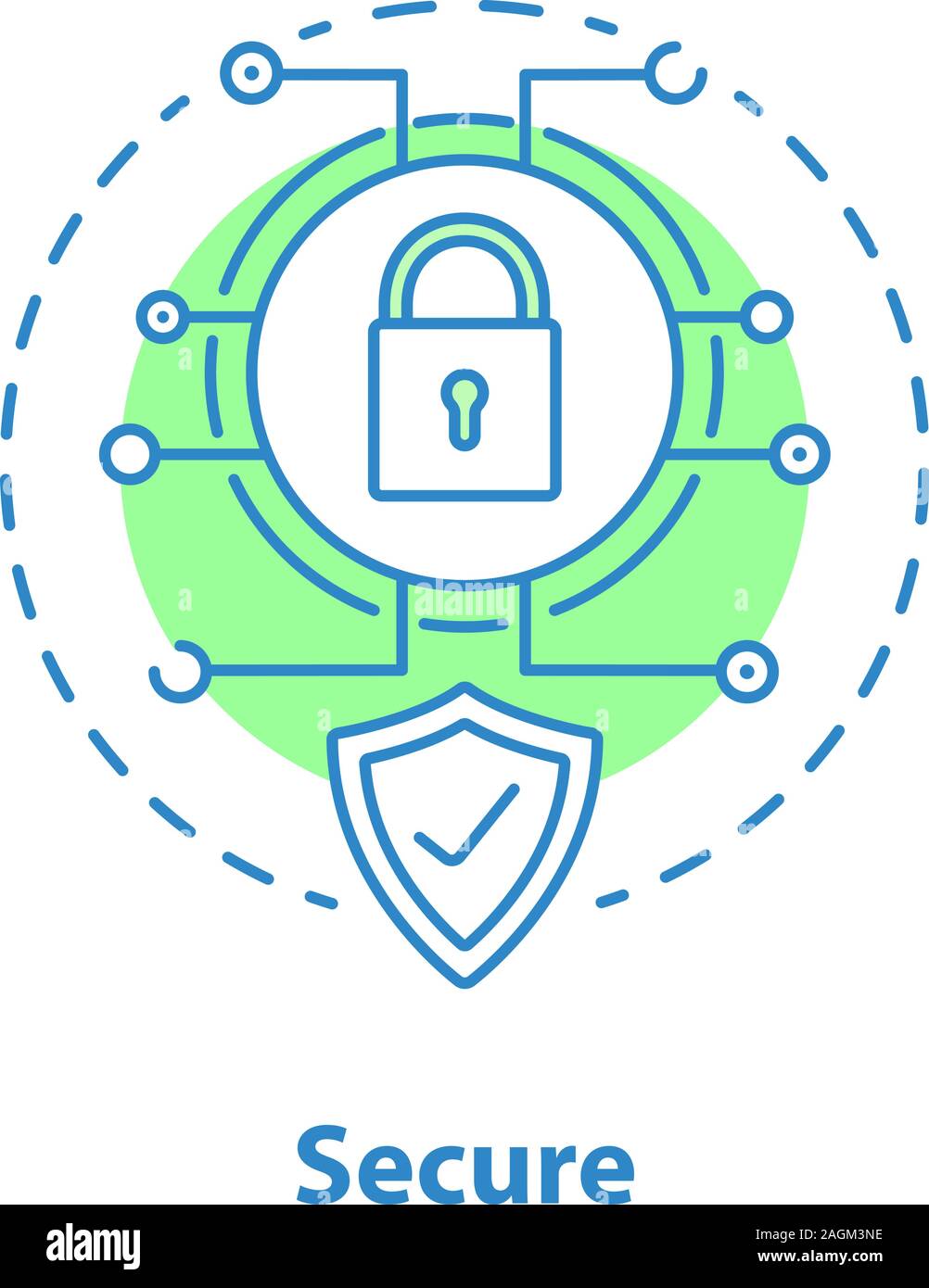 Internet security concept icon. Digital protection idea thin line ...