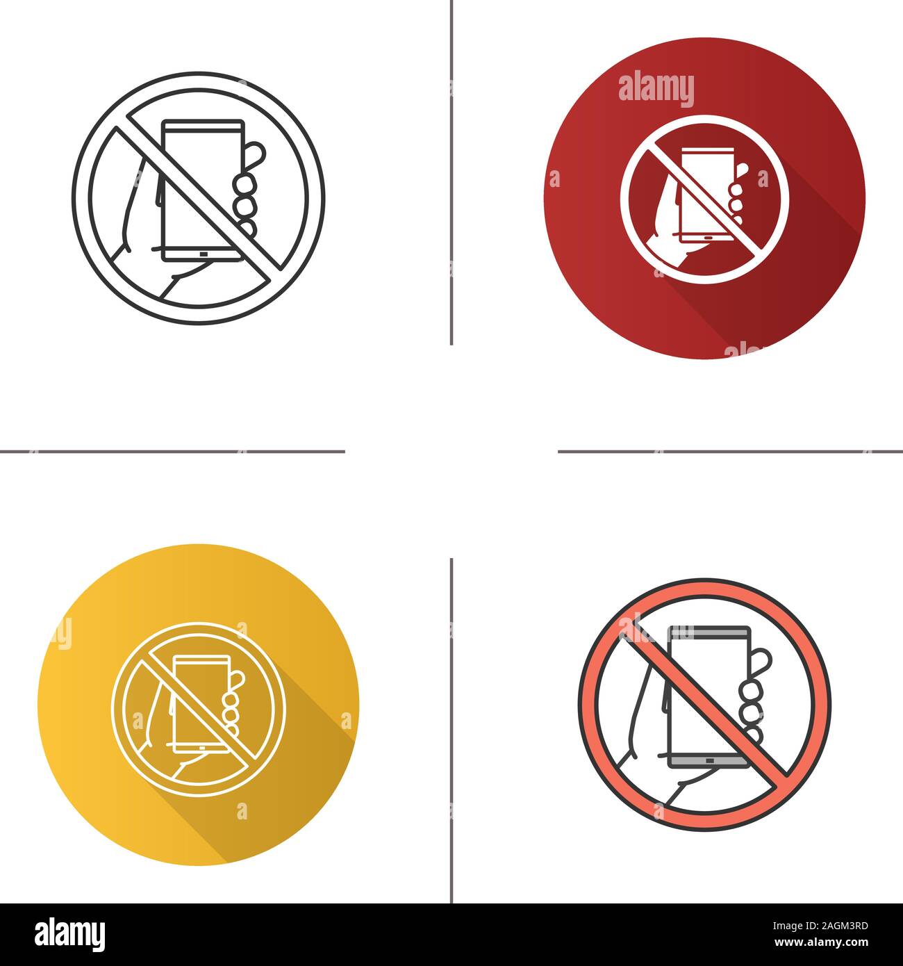 Forbidden sign with mobile phone icon. No smartphone prohibition. Stop ...
