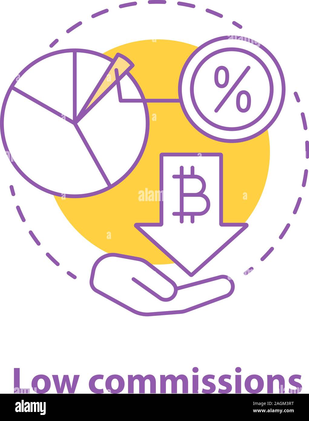 Low commissions concept icon. Low transaction cost idea thin line ...