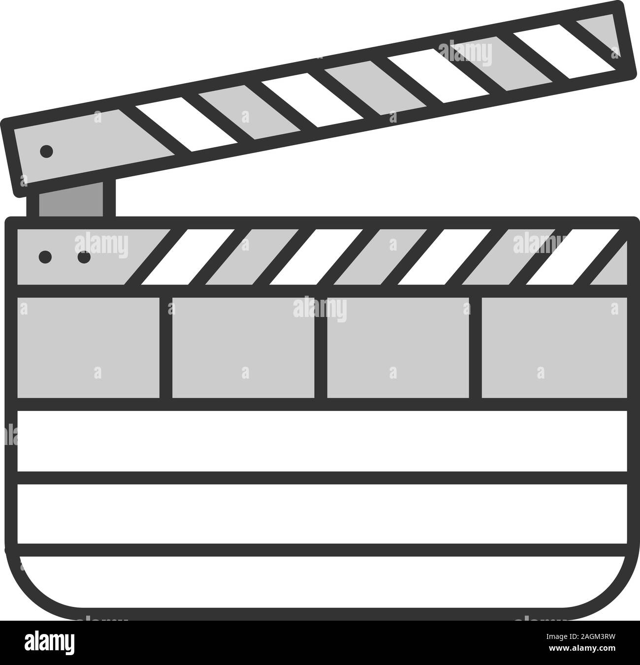Clapperboard color icon. Time code slate. Isolated vector illustration ...