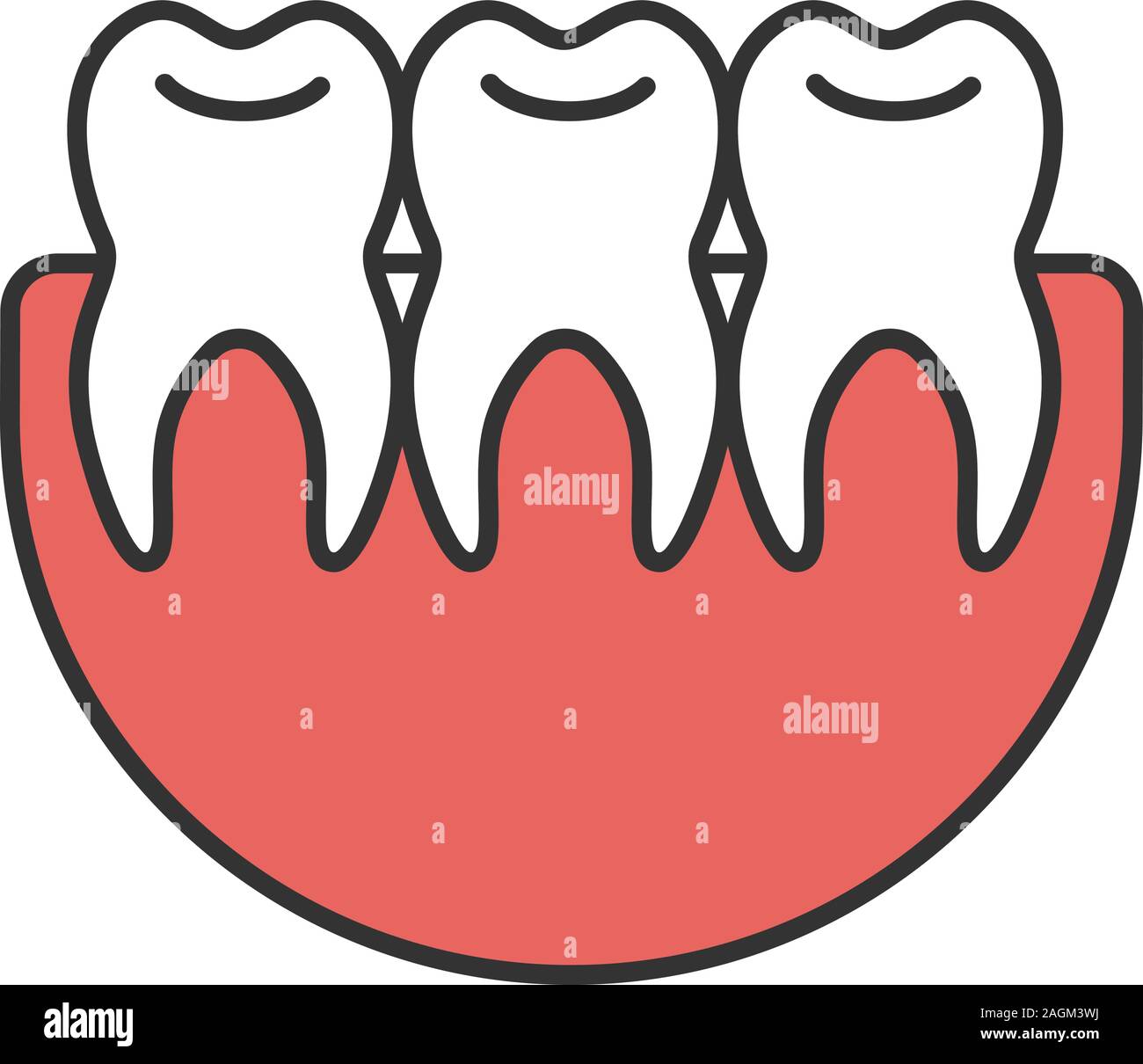 Healthy teeth color icon. Dentition. Isolated vector illustration Stock ...