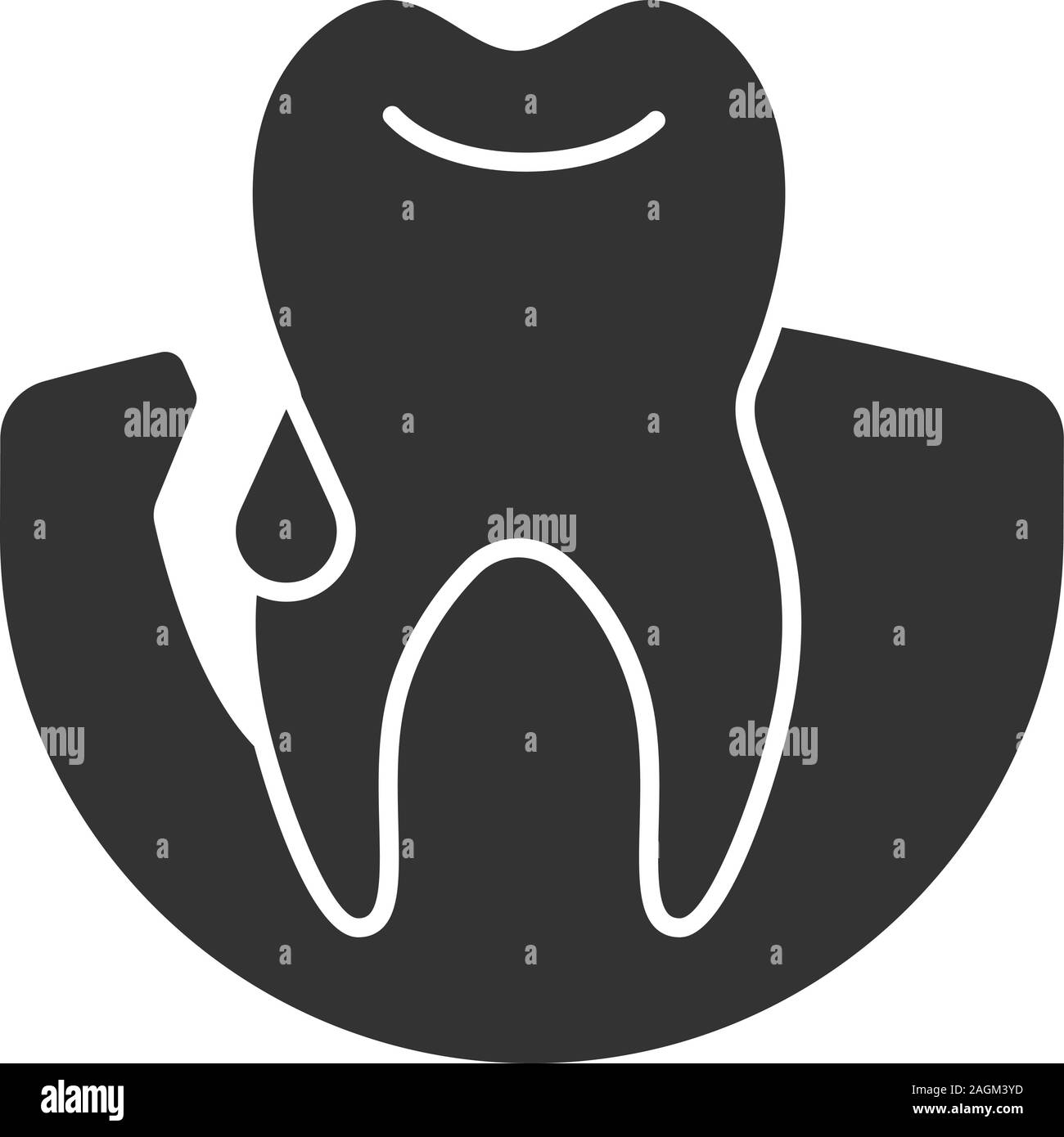 Gum bleeding glyph icon. Gingivitis. Silhouette symbol. Negative space ...