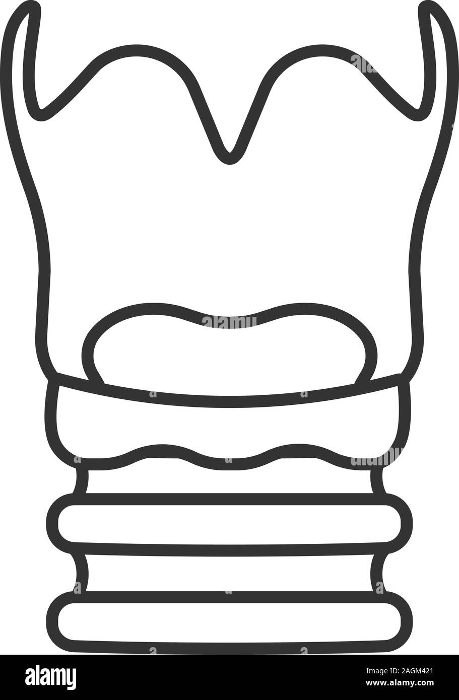 Larynx linear icon. Thin line illustration. Voice box. Contour symbol ...