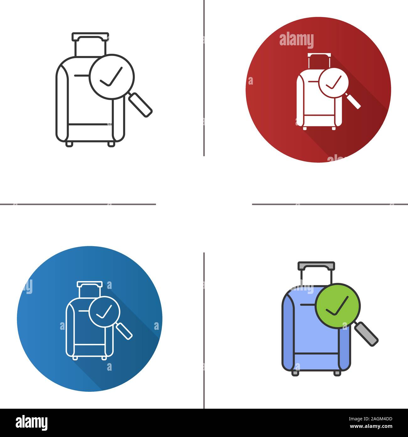 Baggage allowance icon. Successful luggage check. Suitcase with ...