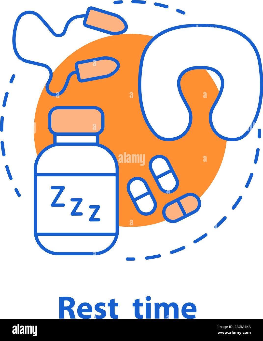 Bedtime concept icon. Sleeping accessory idea thin line illustration ...