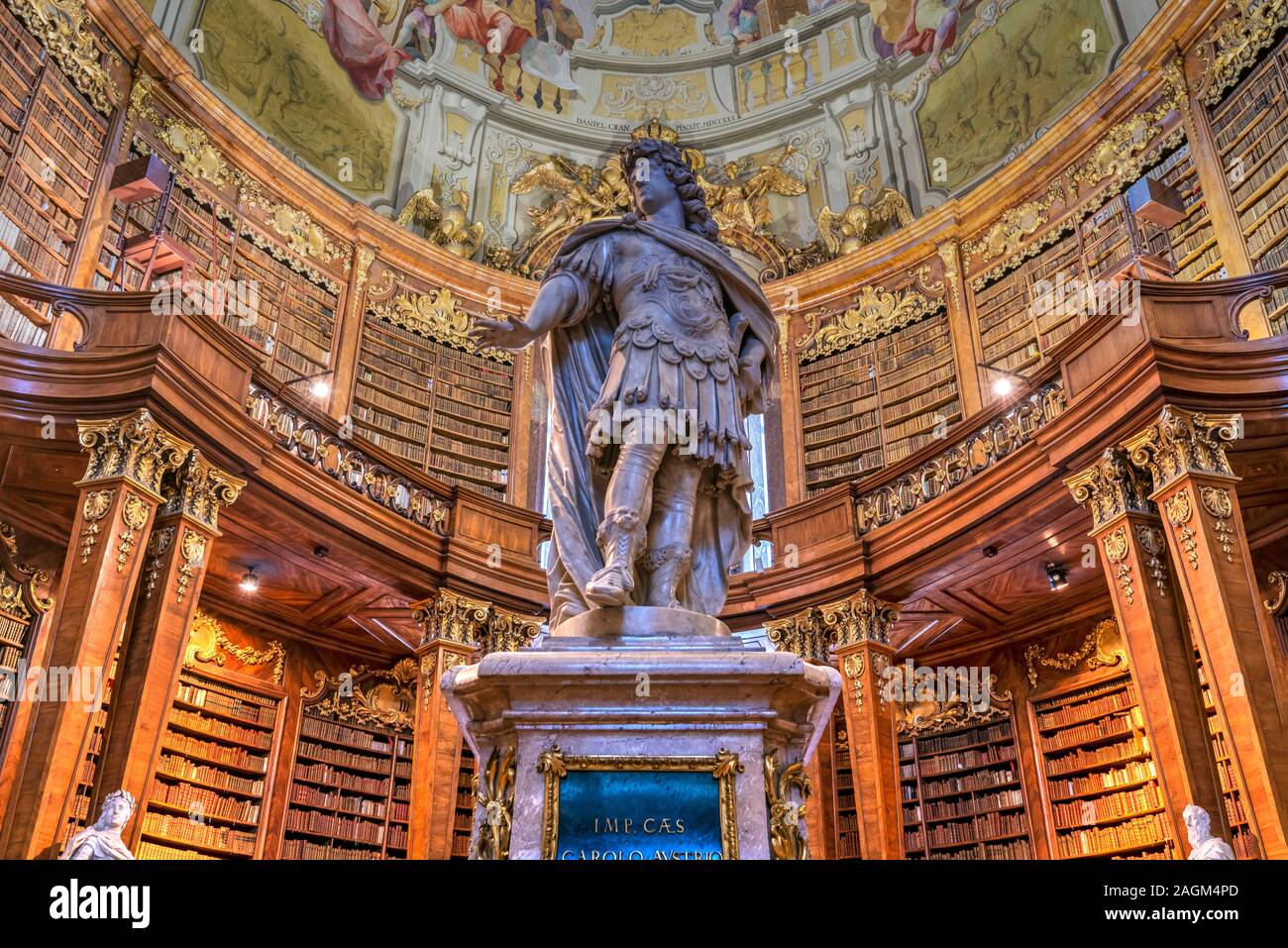 Prunksaal or State Hall, Austrian National Library, Vienna, Austria ...