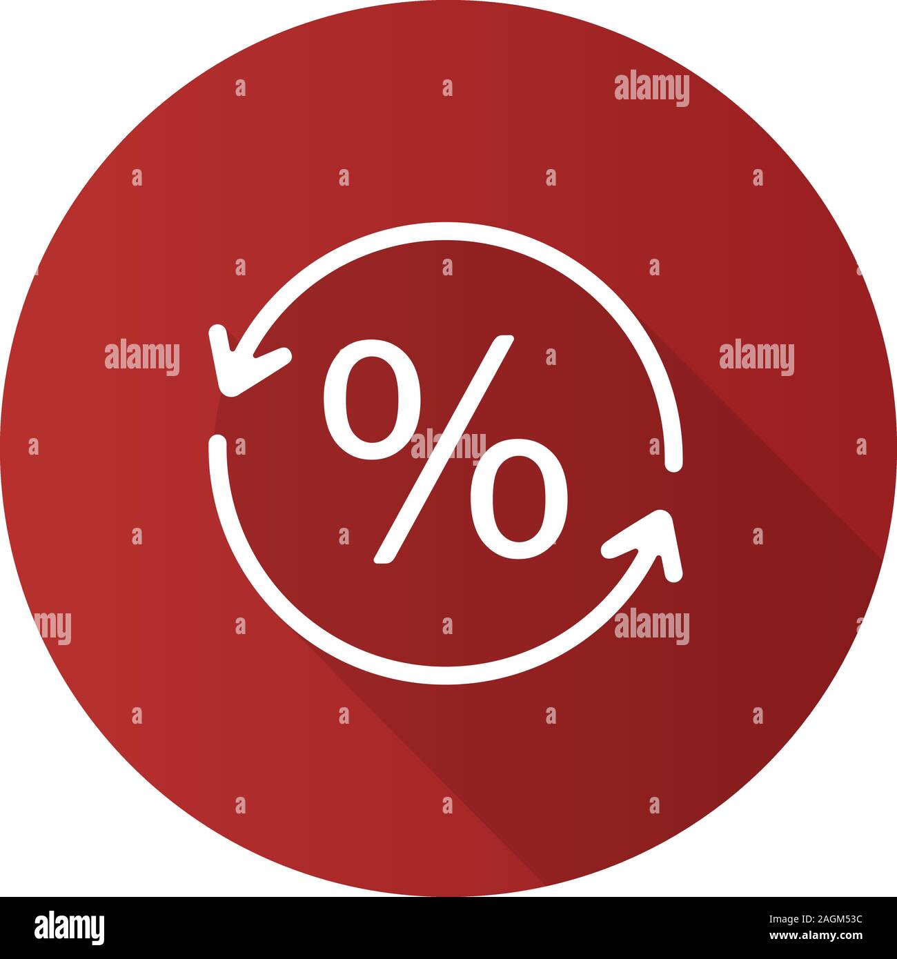 Percent conversion flat design long shadow glyph icon. Repayment rate ...