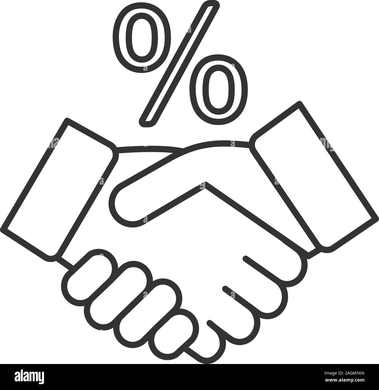 Successful deal linear icon. Business partnership. Thin line ...