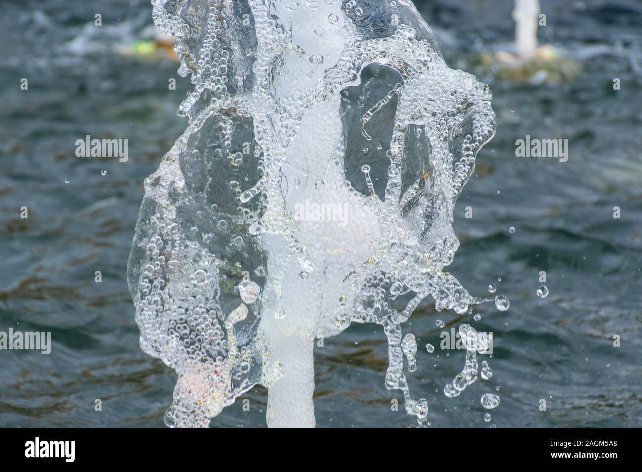 Water fountain close up spray of refreshing, cool, water droplet design ...