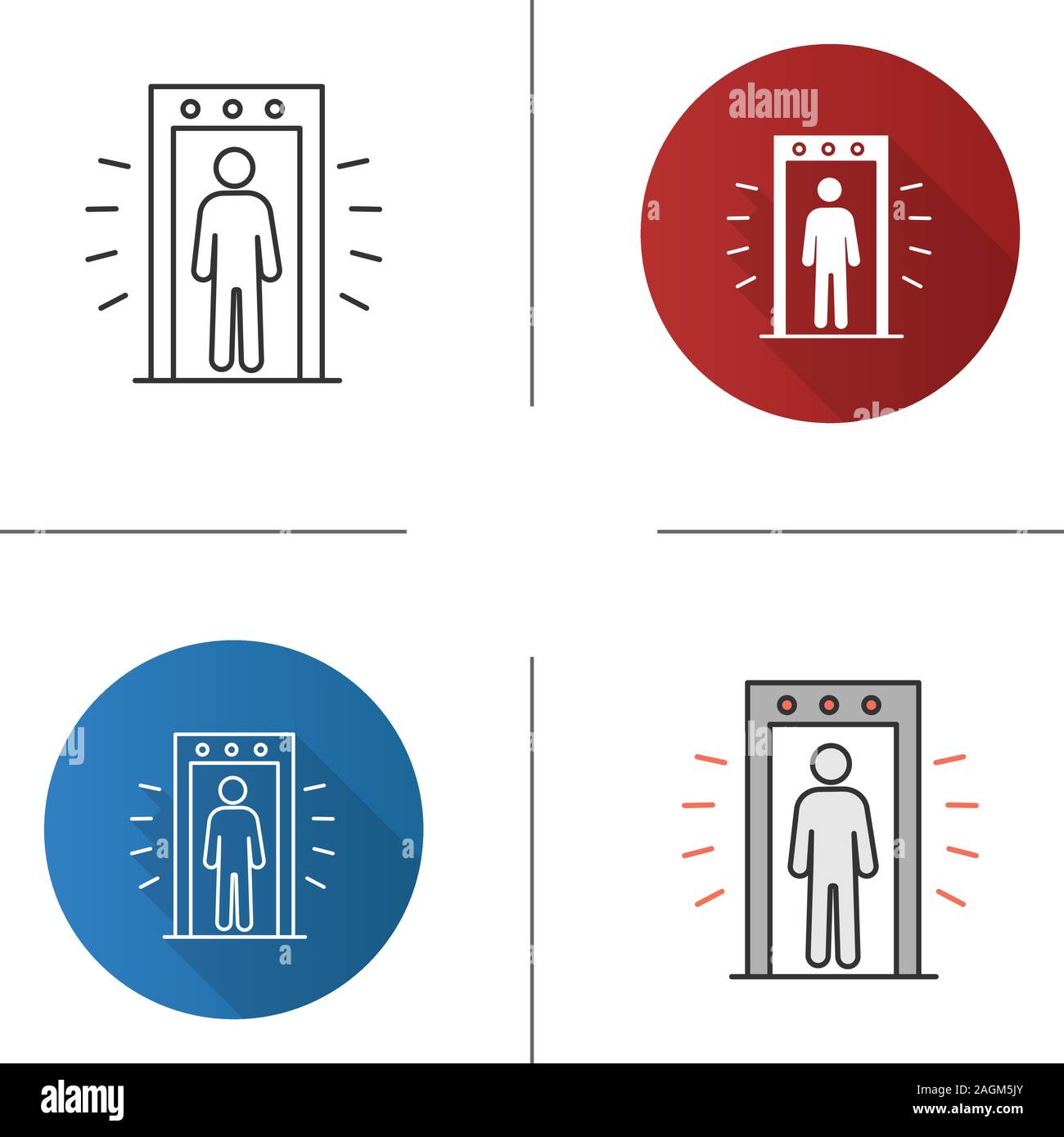 Signaling portal metal detector icon. Airport security scanner with ...