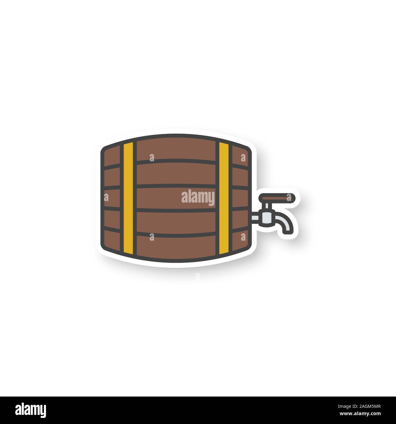 Alcohol wooden barrel patch. Bar and pub sign. Whiskey, beer or rum ...
