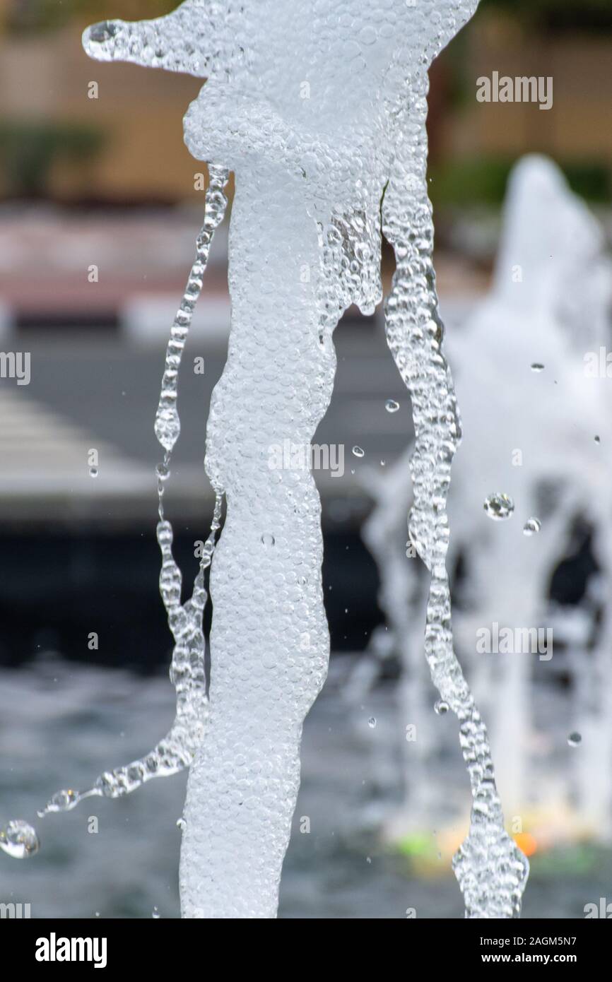 Water fountain close up spray of refreshing, cool, water droplet design ...