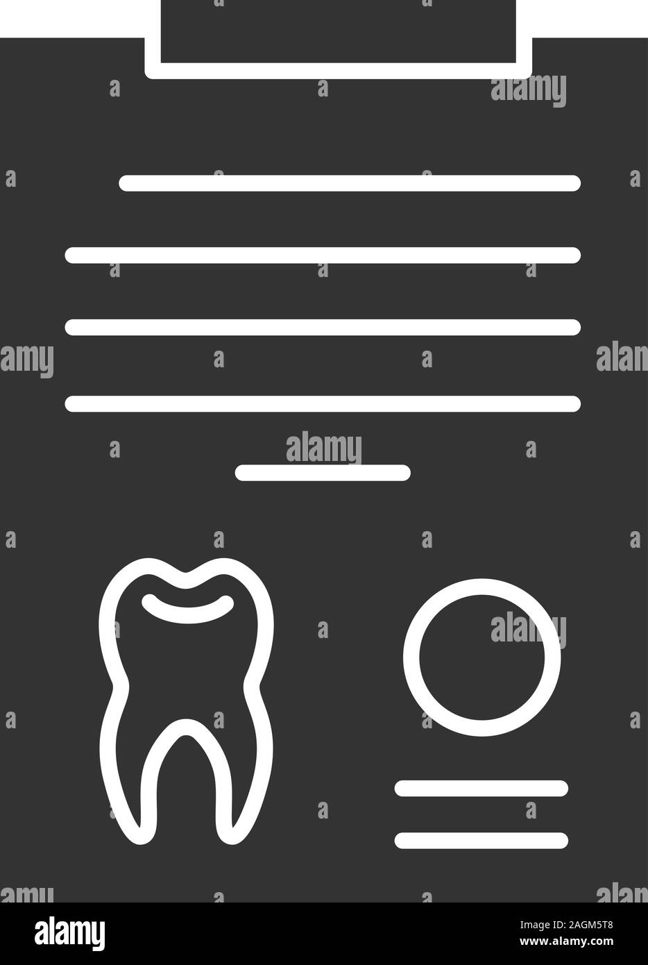 Teeth diagnostic report glyph icon. Dentist advice. Silhouette symbol ...