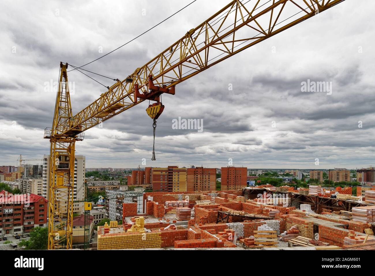 Construction site at summer day Stock Photo - Alamy