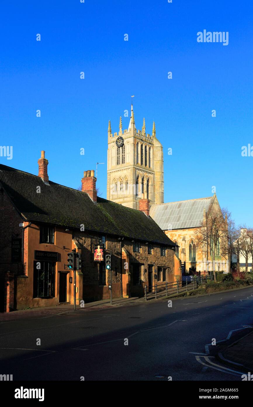 St Marys church, market town of Melton Mowbray, Leicestershire, England ...