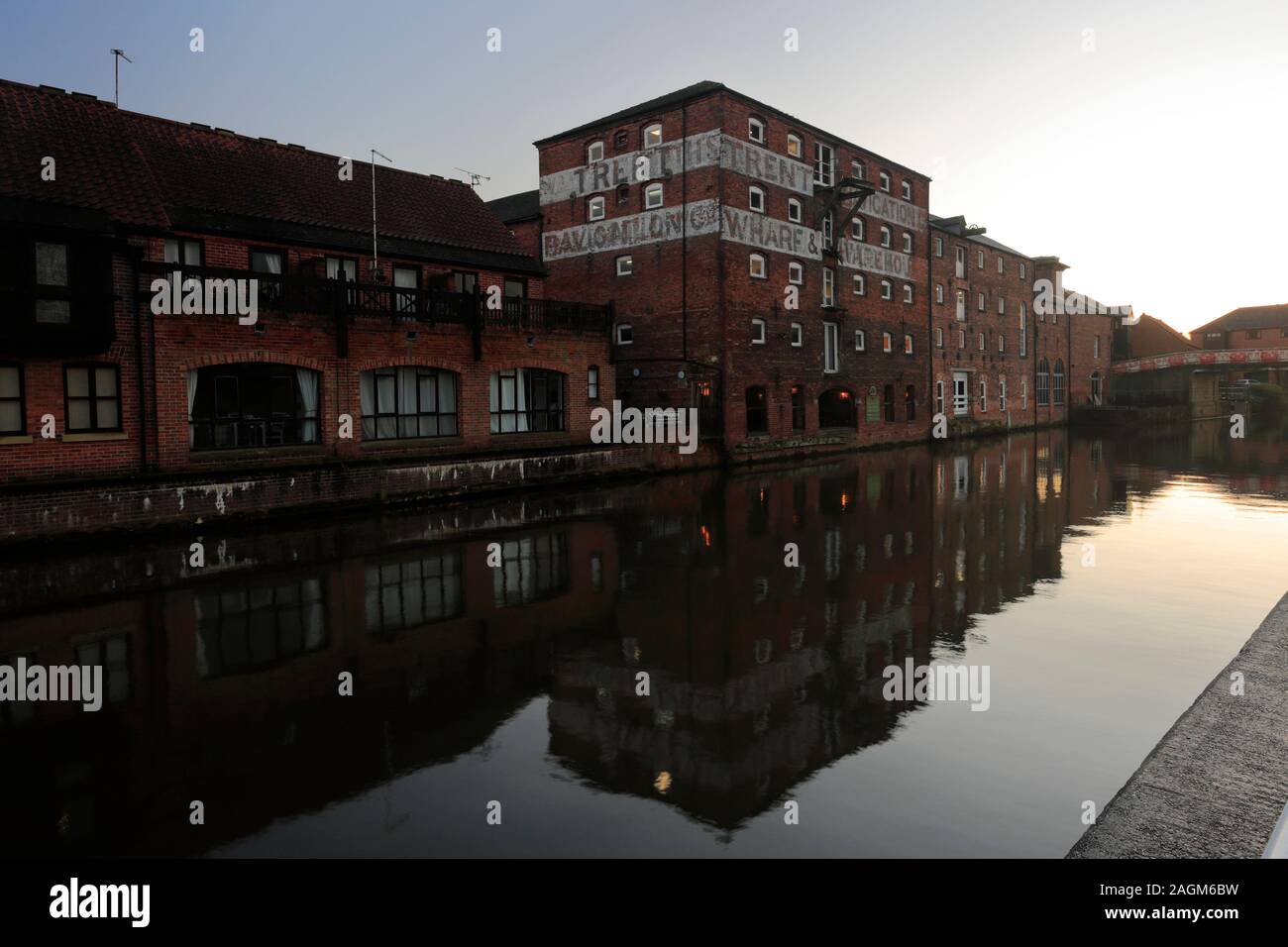 View over Newark Wharf, river Trent, Newark on Trent, Nottinghamshire ...
