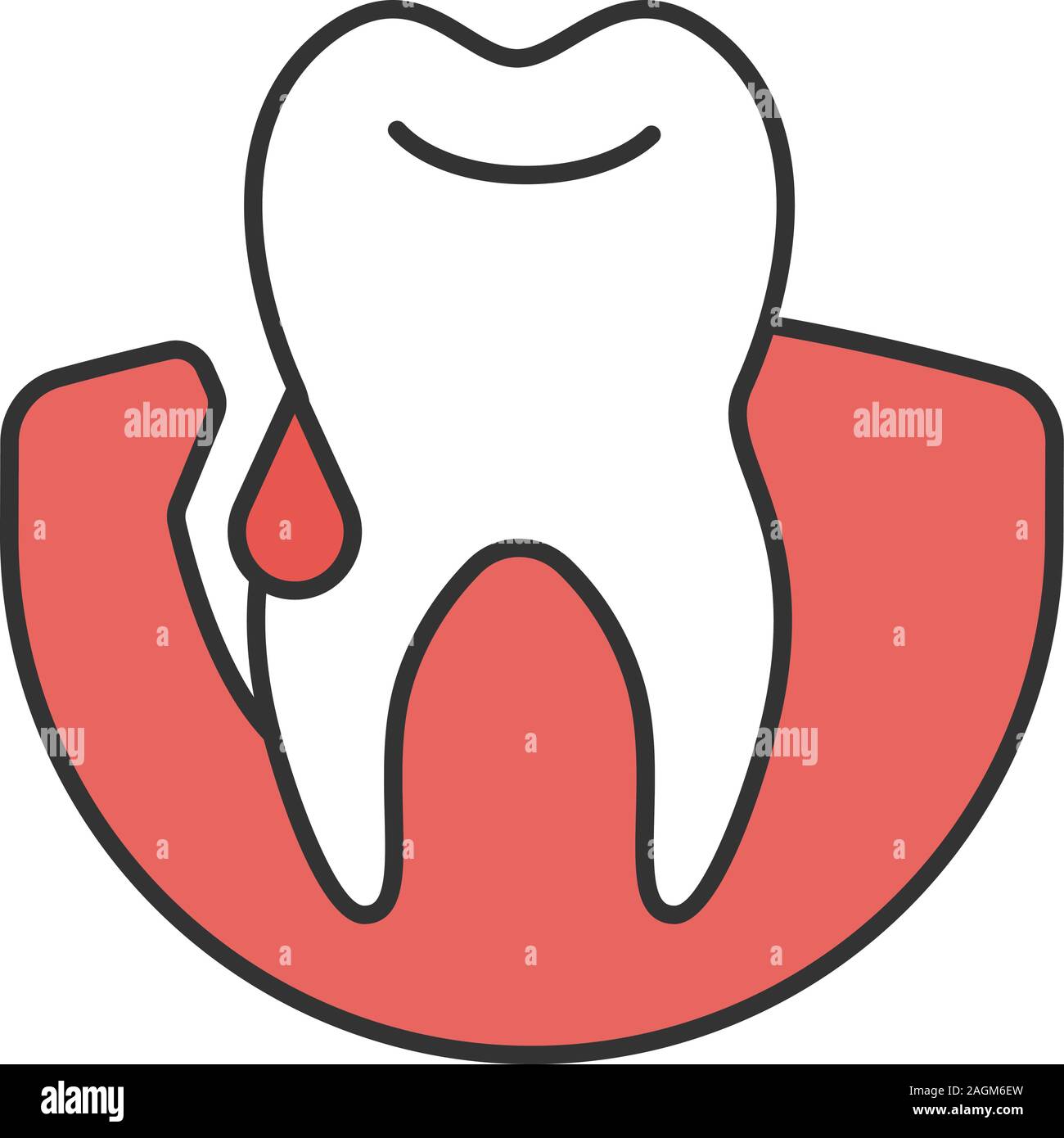 Gum bleeding color icon. Gingivitis. Isolated vector illustration Stock ...