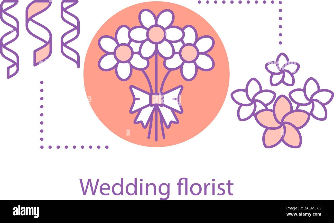 Flower delivery concept icon. Floristry idea thin line illustration ...